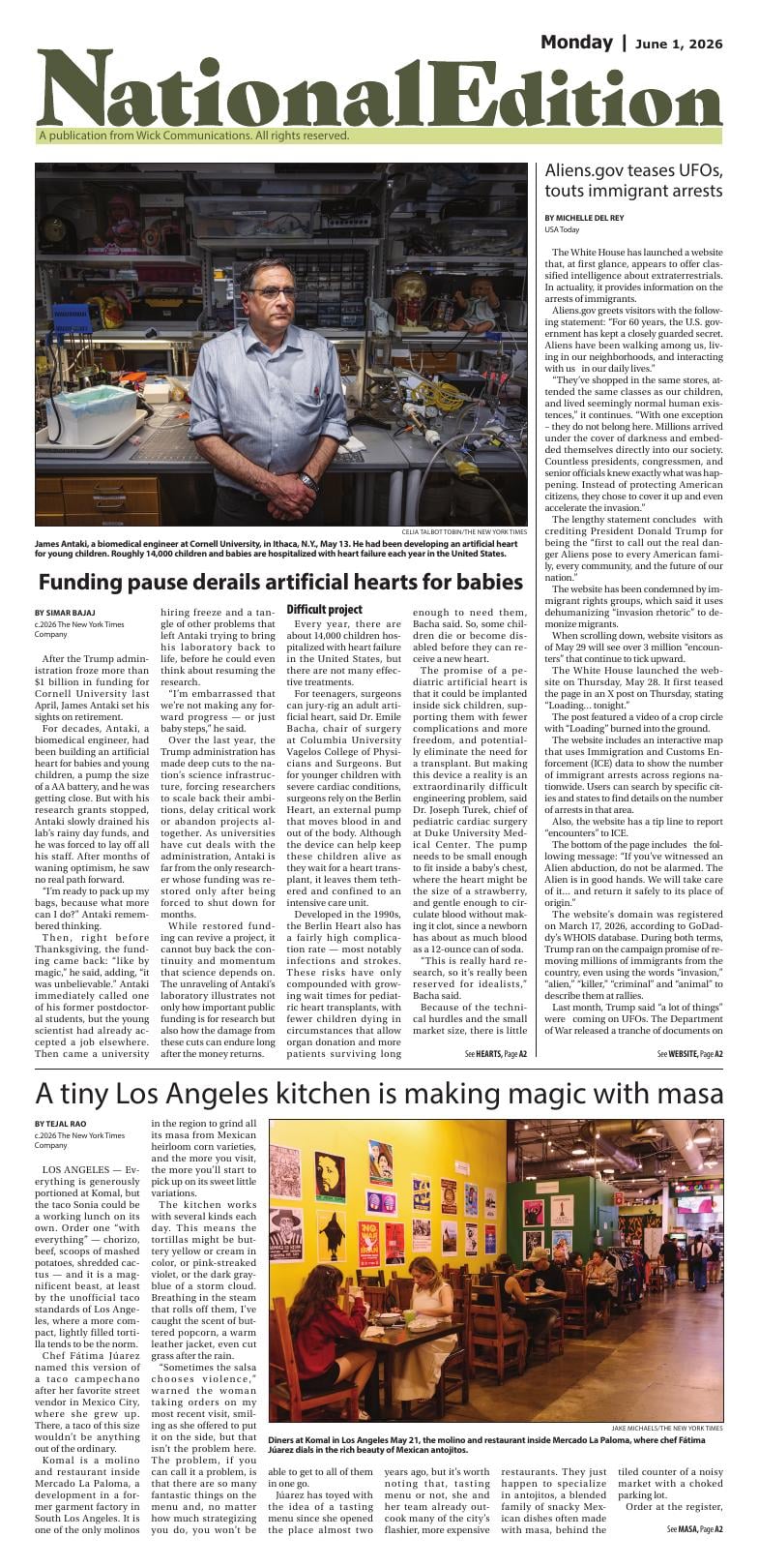 Page A1 | National Edition | argusobserver.com