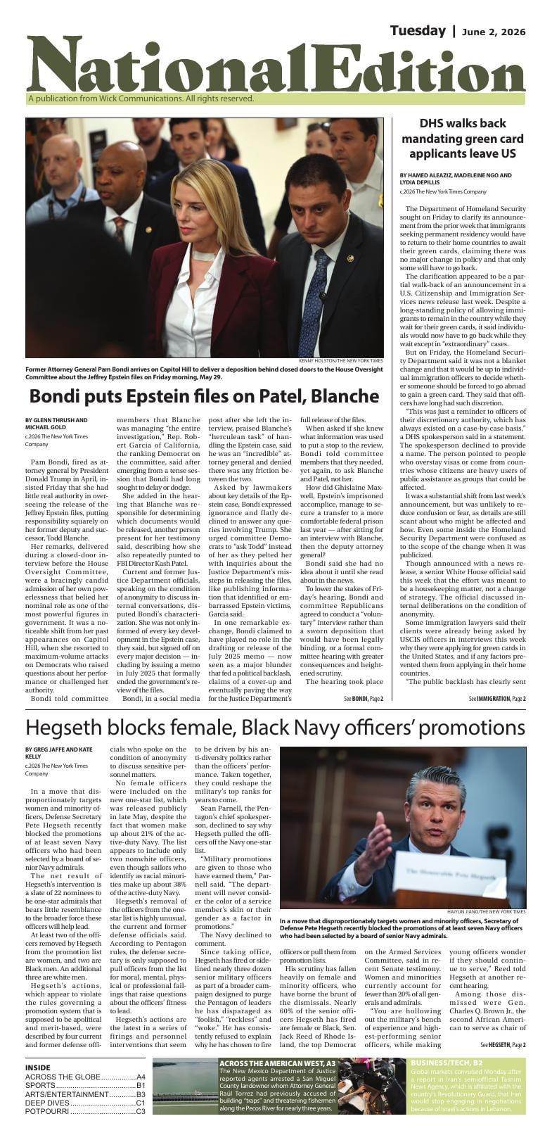 Page A1 | National Edition | argusobserver.com