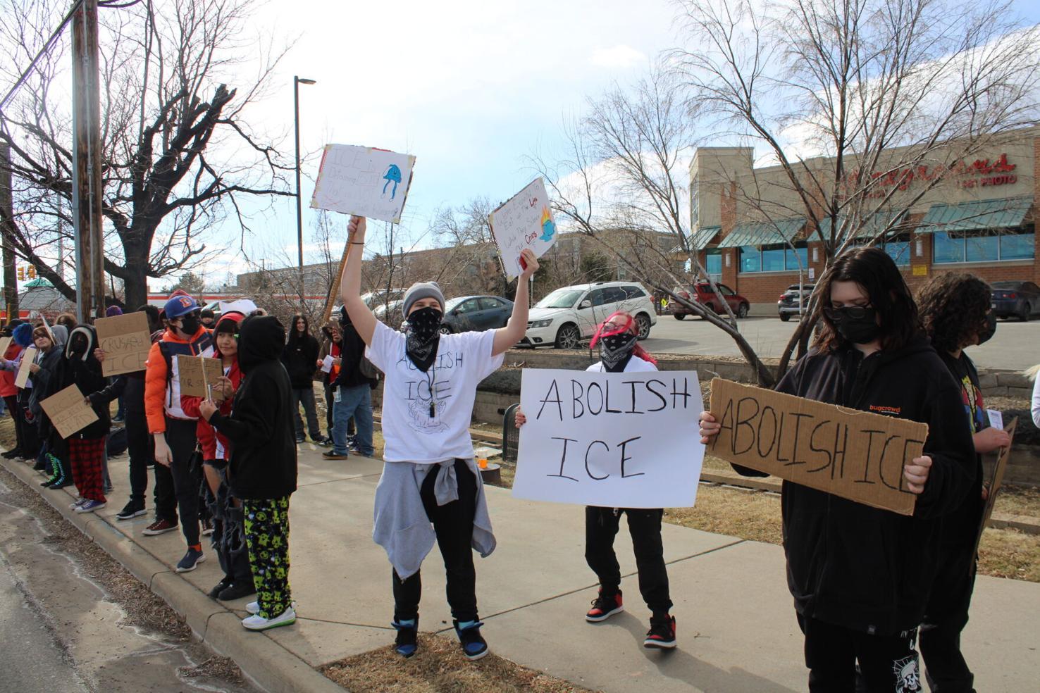 Arvada High School students walk out in protest of ICE | News ...