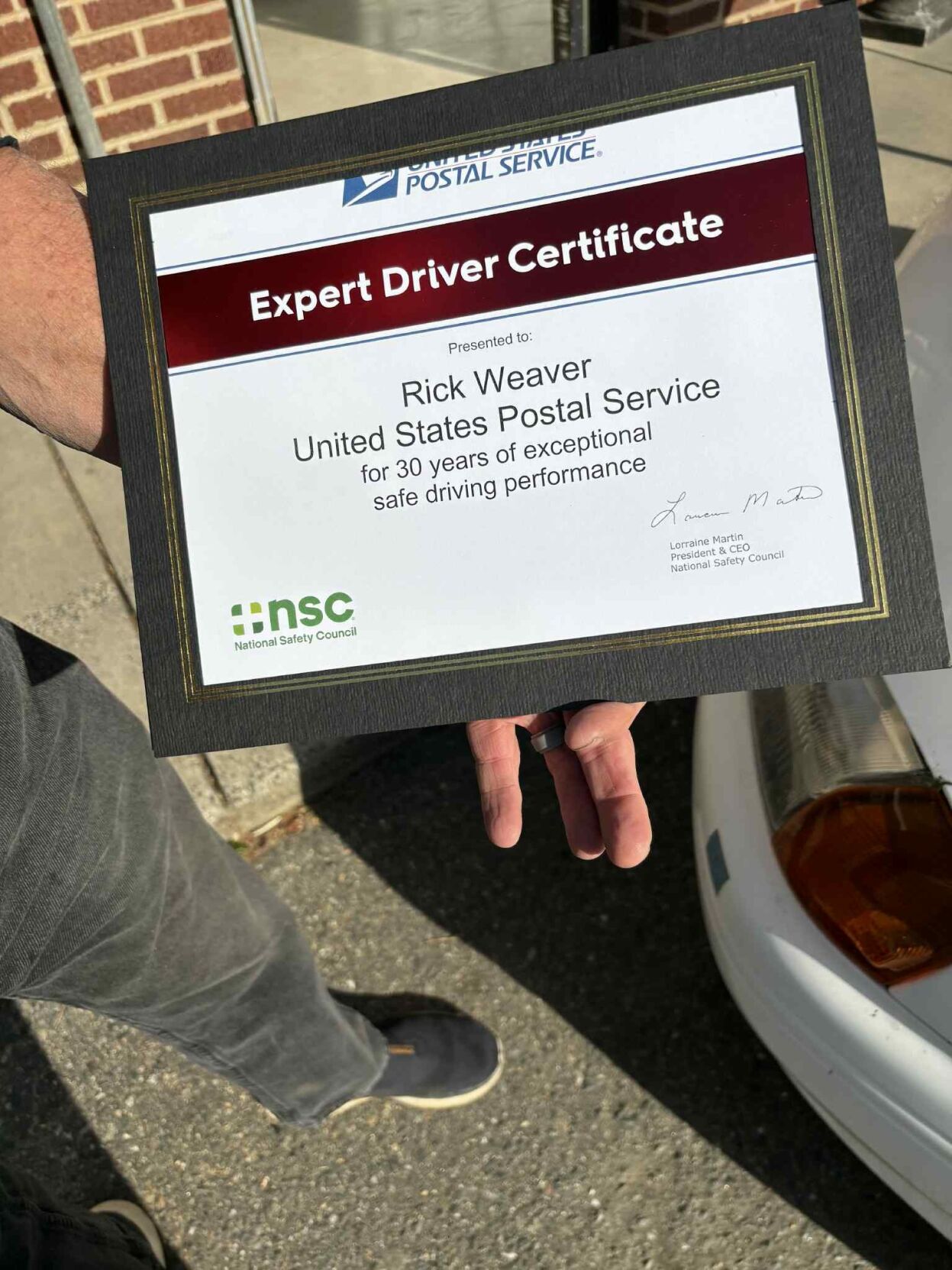 Million Mile Club: USPS recognizes Weaver’s high mileage mark as mail ...