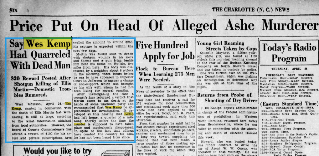 The Great Ashe County Murder Mystery of 1930 | Community ...