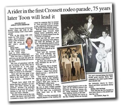 A rider in the first Crossett rodeo parade, 75 years later Toon will ...