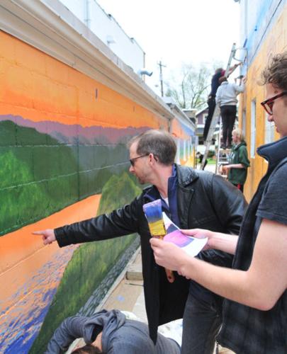 OU art students spruce up Athens Bread Co. with large mural | News ...