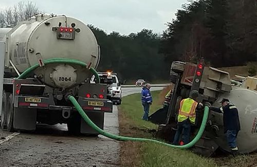 Truck carrying fracking waste wrecks, spills near Athens County | News ...