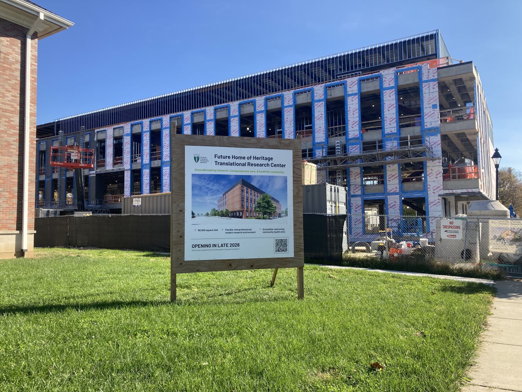 Work on the Heritage Translational Research Center continues at a ...