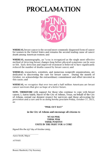Mayor Smith declares ‘Pink Out Day’ in council meeting | News ...