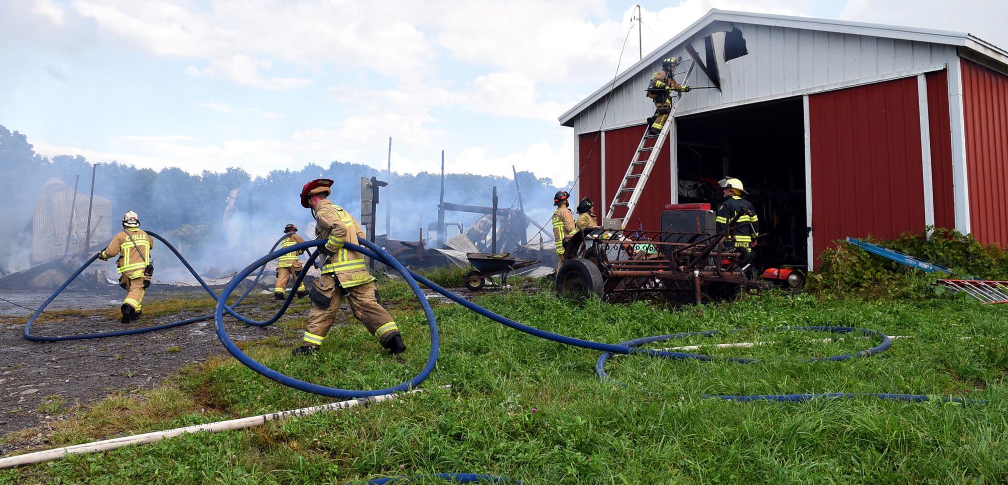 A dozen departments called to barn fire in Cayuga County town of Locke