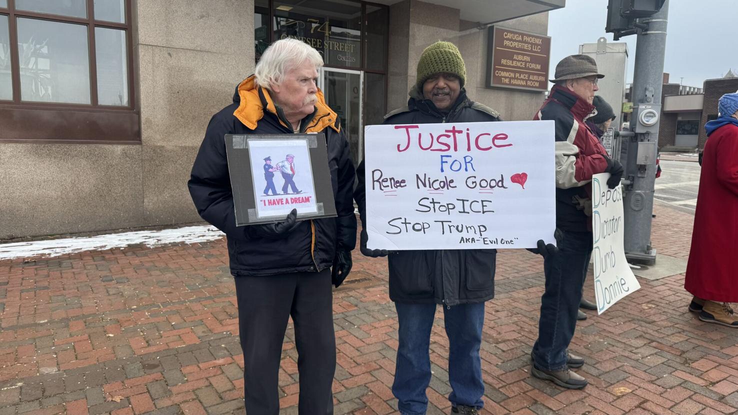 ICE protest in downtown Auburn (photos)