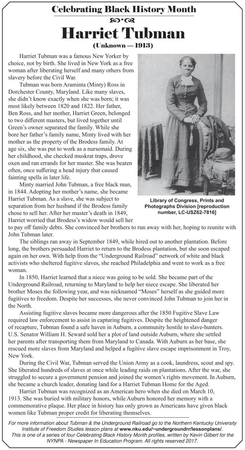 NIE Blog Black History Month profile: Harriet Tubman