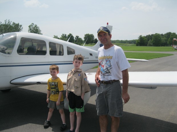 Local scouts fly, earn badge