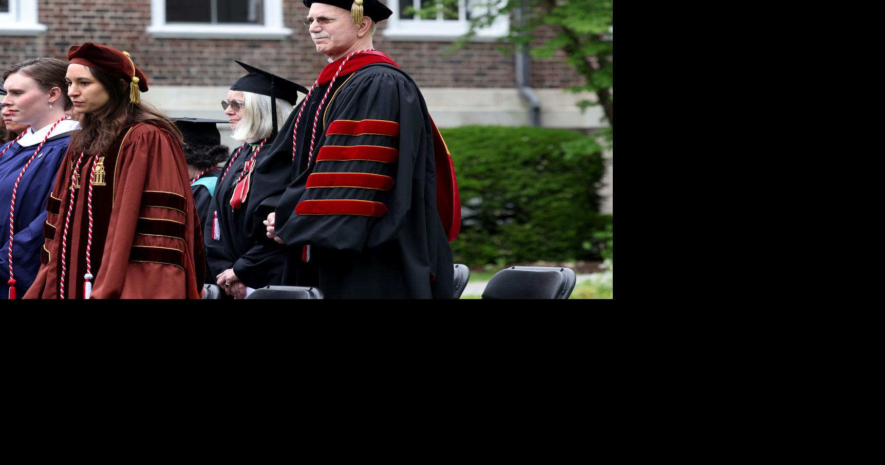 Wells College president takes back seat at last commencement
