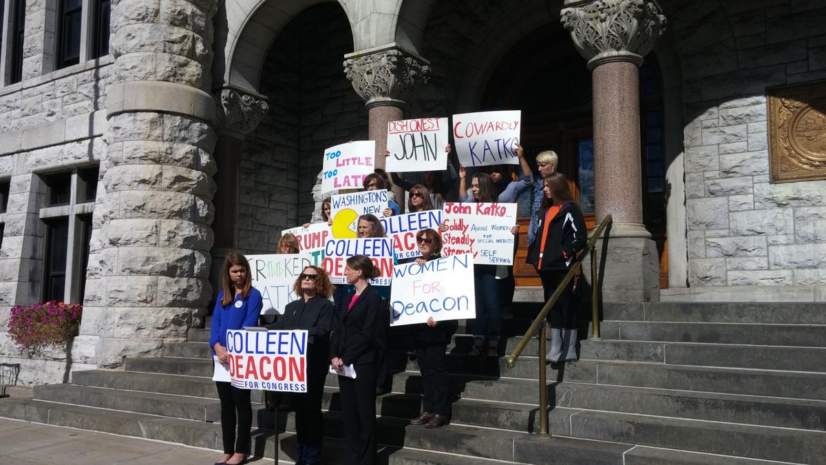 Colleen Deacon, Democratic women hold rally against Donald Trump, Rep ...