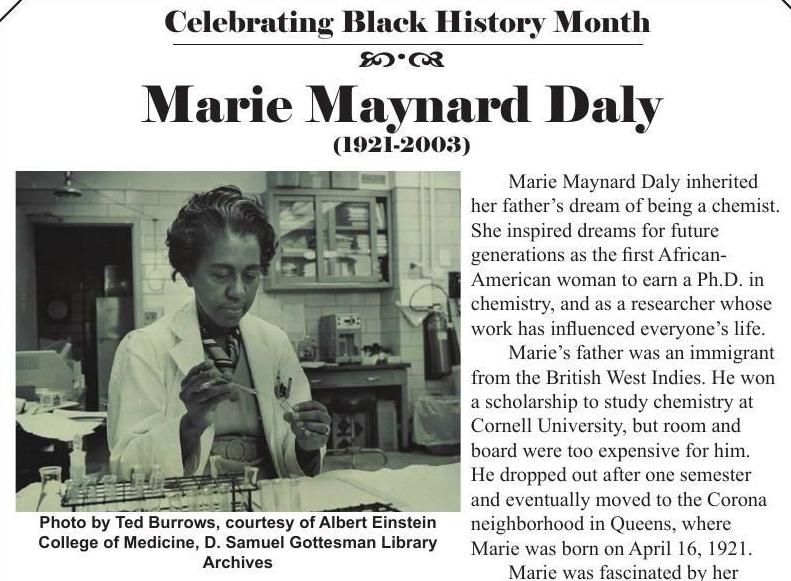 Newspapers in Education Black History Month profile: Marie Maynard Daly Newspapers in Education Black History Month profile: Marie Maynard Daly