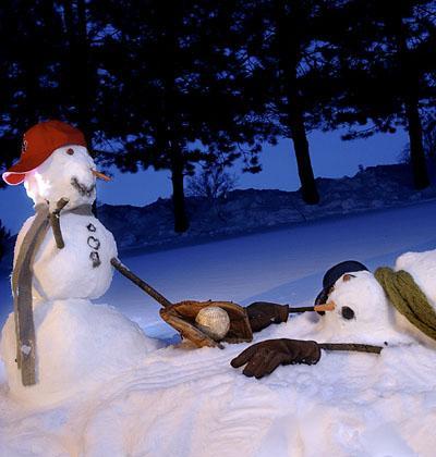 Snow creates perfect field for softball tournament