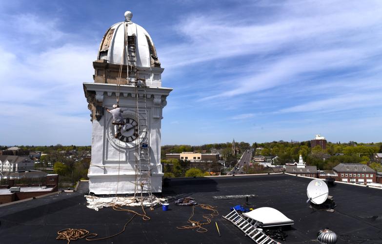 Repairs to Auburn's Phoenix Building clock tower complete
