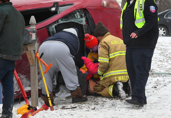 Driver Extricated From Vehicle Transported To Hospital After Rollover