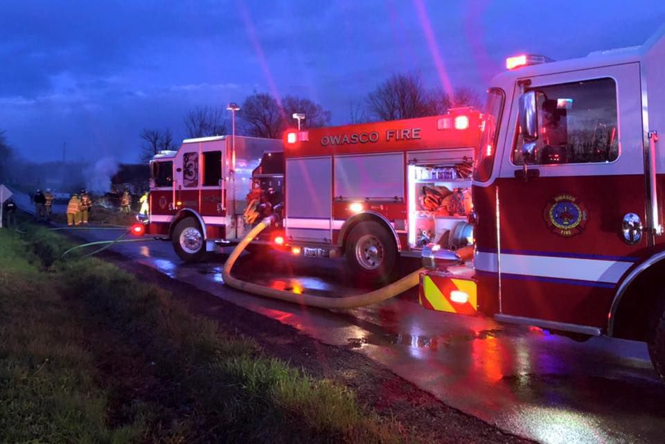 Trailer carrying hay bales goes up in flames in Cayuga County town of ...