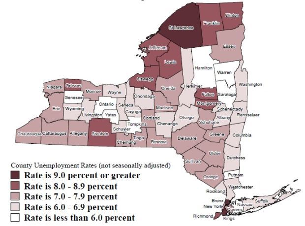 New York unemployment rates: Where does your county rank?