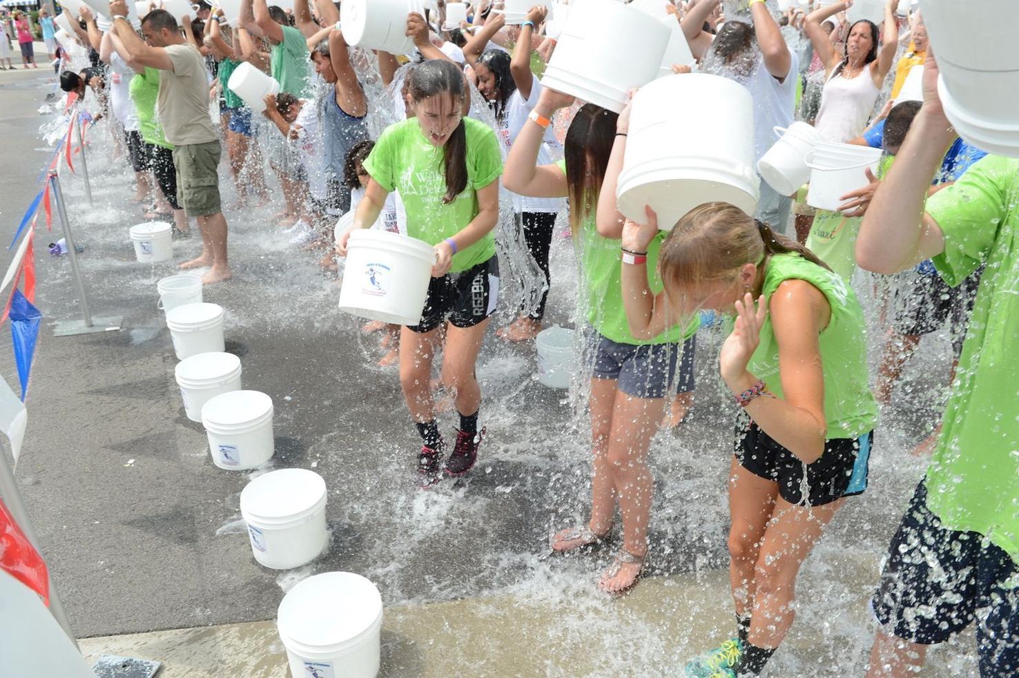 Smiles at ALS Ice Bucket Challenge at Ralph Wilson Stadium