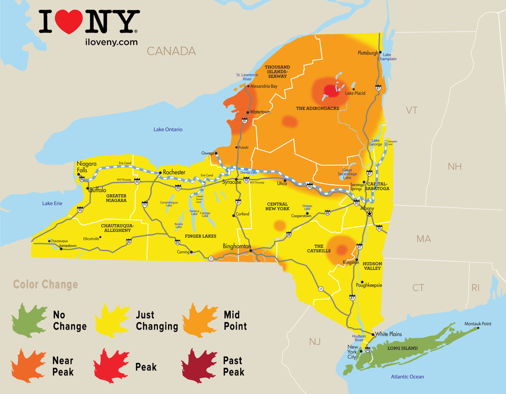 Fall Foliage Map New York Florida Map Fall Foliage Map New York Florida Map