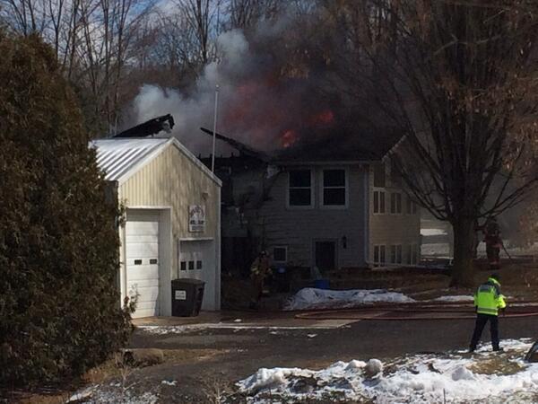 Fire engulfs two-story house in Montezuma