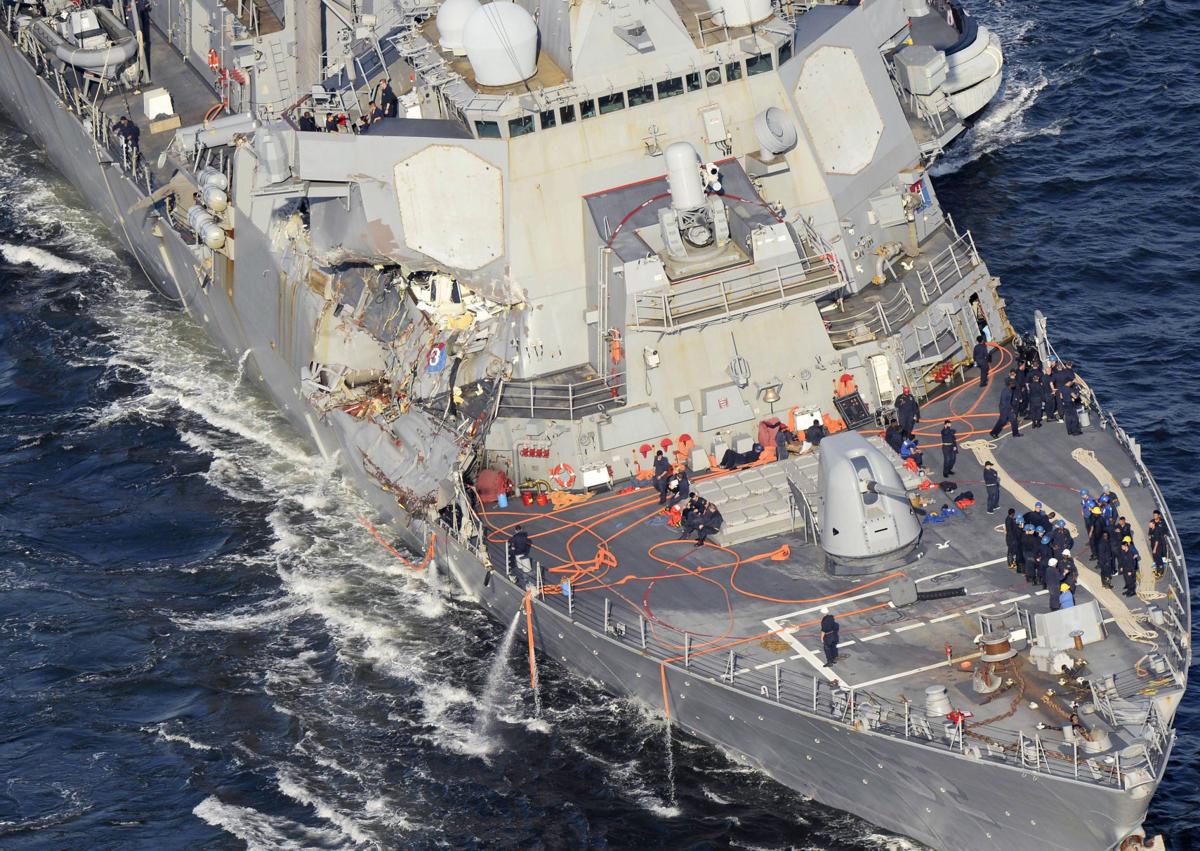 Photos: 7 dead, heavy damage to US Navy ship in collision | National ...