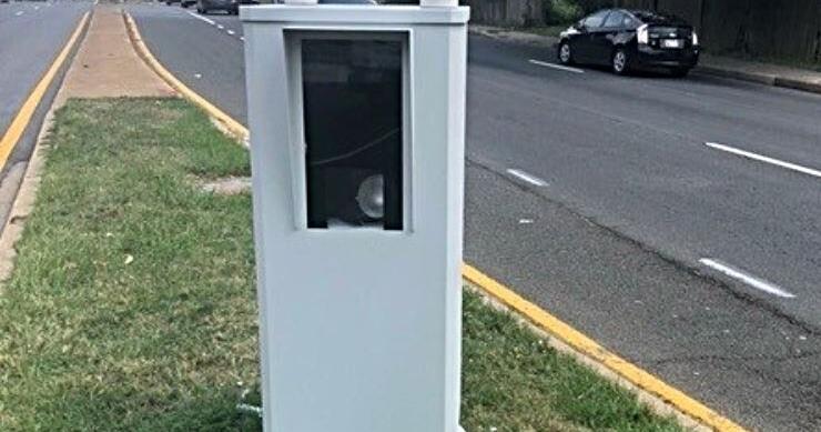 white traffic camera