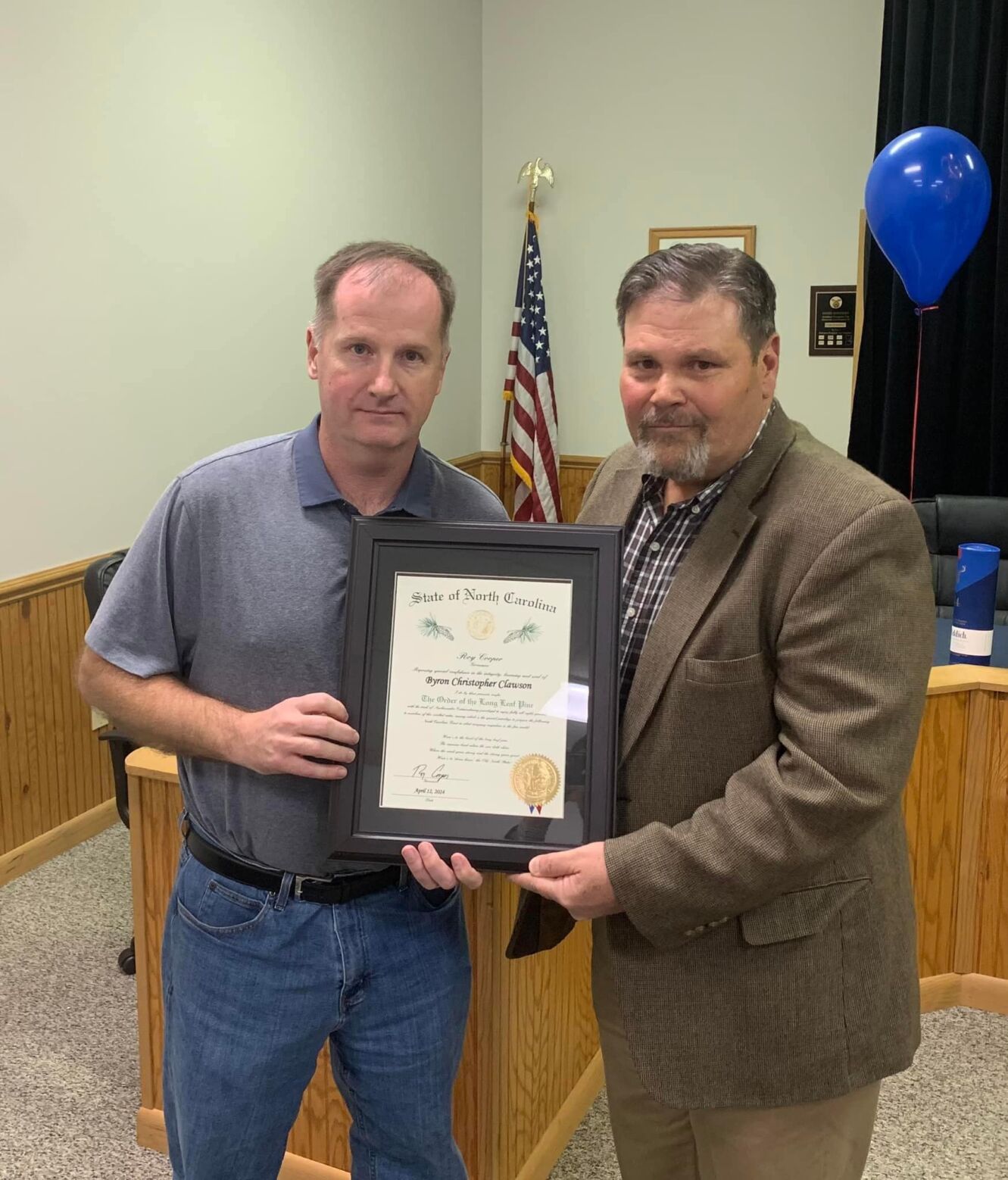 Clawson receives Order of the Long Leaf Pine | News | averyjournal.com