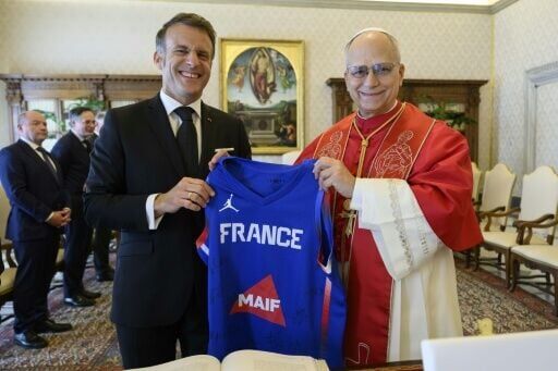 France's Macron talks war, peace and basketball with Pope Leo ...