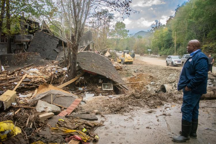 State dignitaries tour Avery to assess Helene damage | News ...