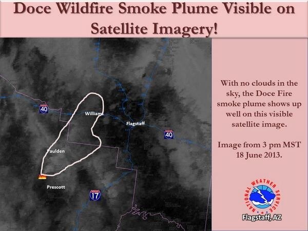 Smoke from Prescott fire seen in Flagstaff