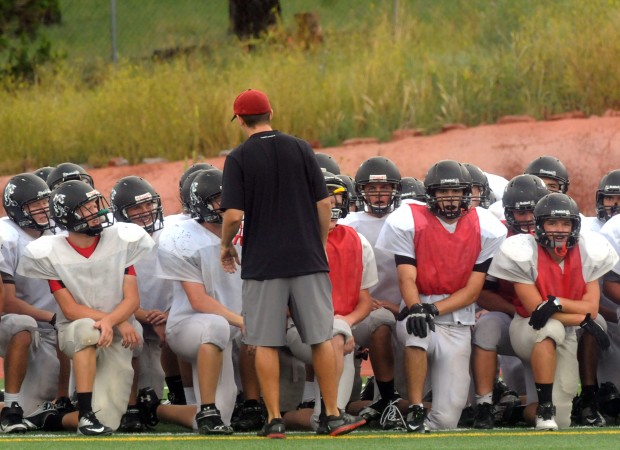 High school football taking the field