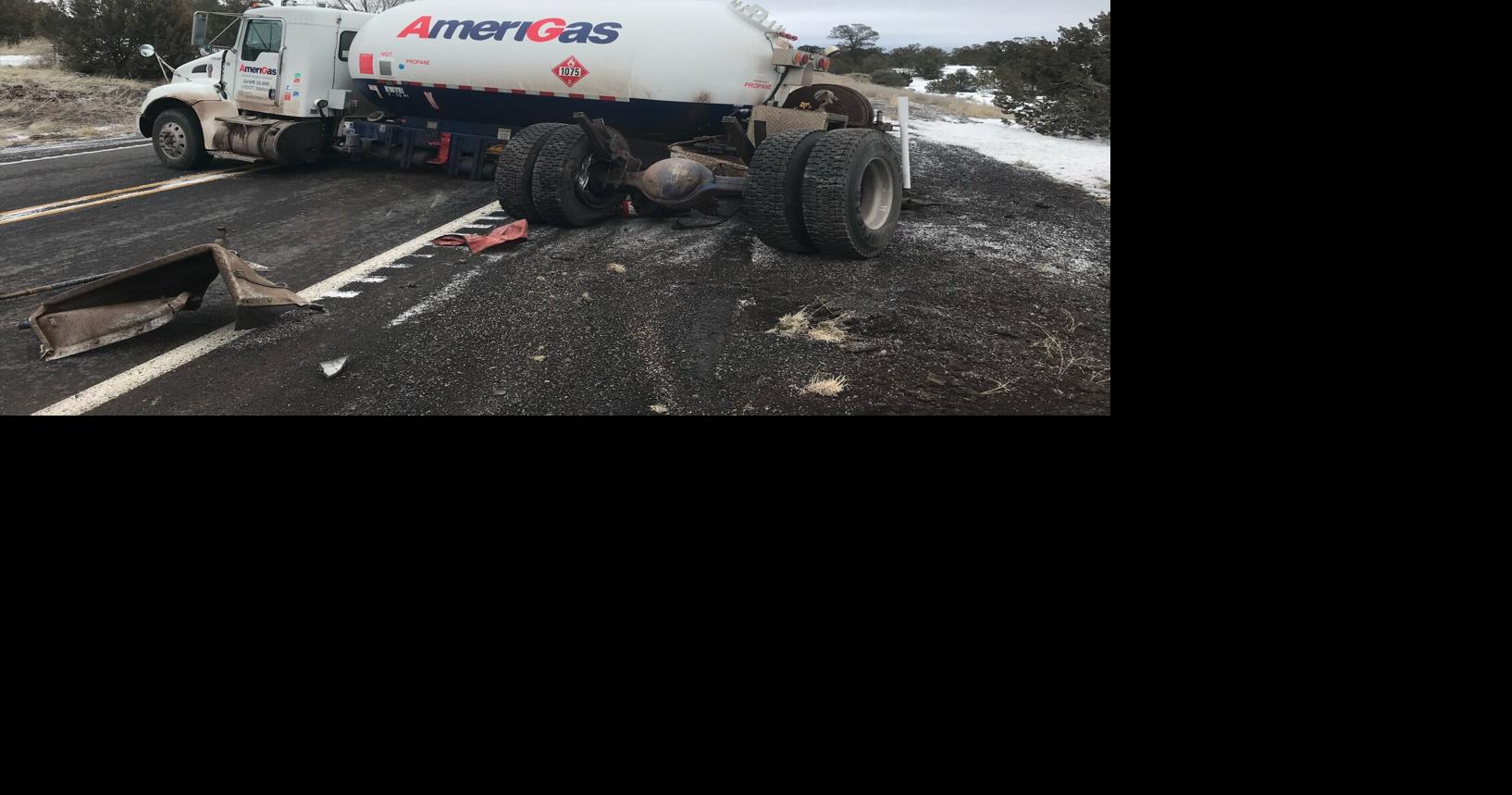 Vehicle collides with propane tanker, causes gas leak, closure on ...