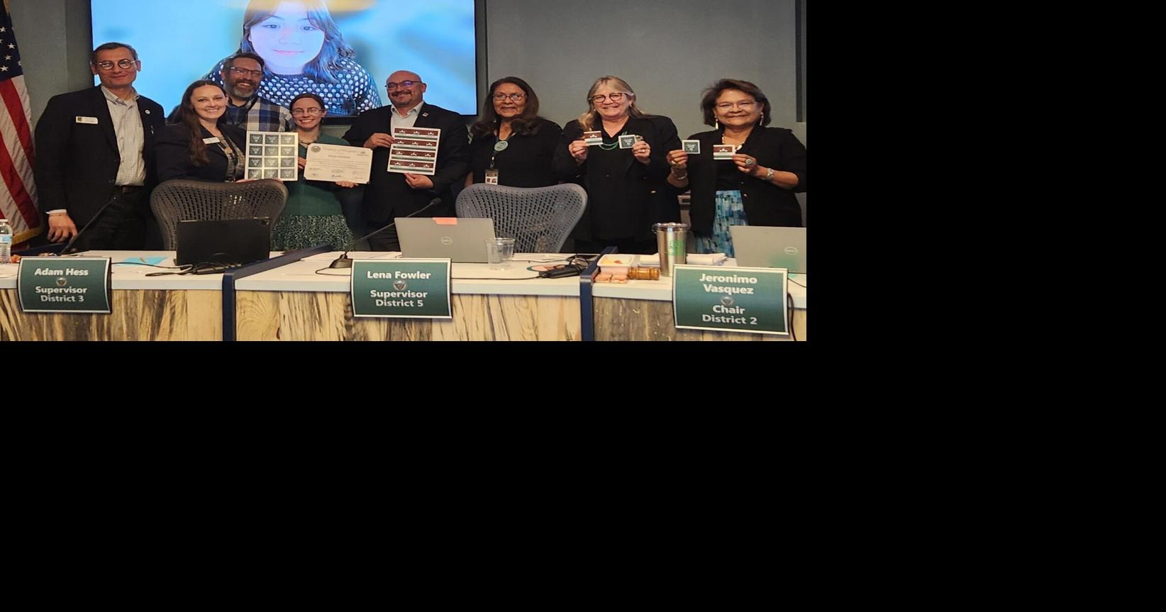 Board of Supervisors recognizes winners of elections sticker design ...