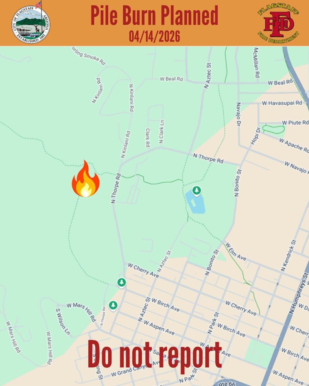 Flagstaff Fire Department to conduct pile burns near Thorpe Park ...