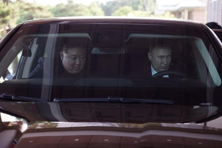 Putin and North Korea's Kim take turns to drive each other in Russian-made limousine ...