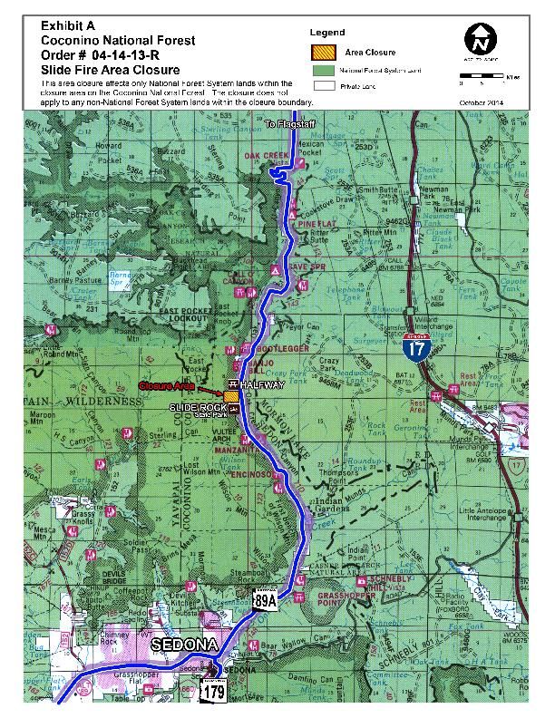 Slide Fire area closure map