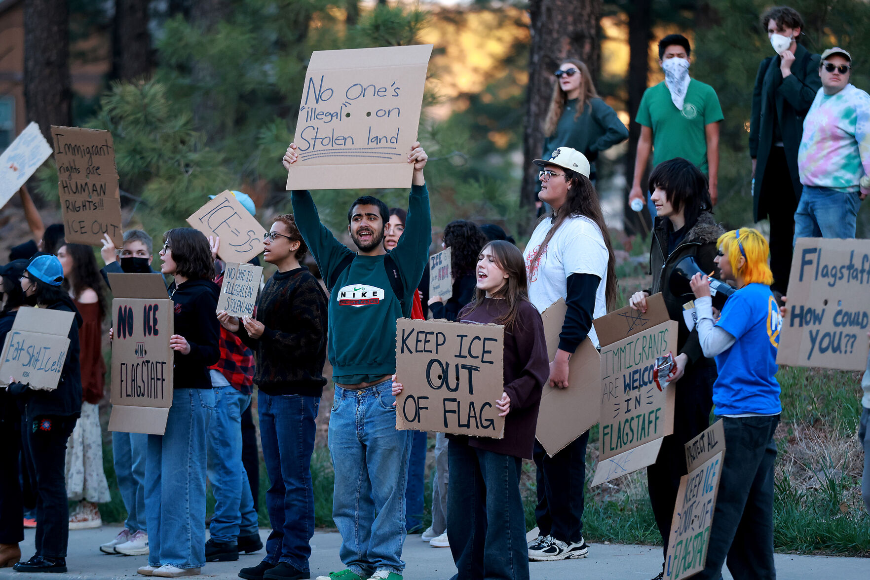 Gallery: Northern Arizona University students protest outside ICE ...