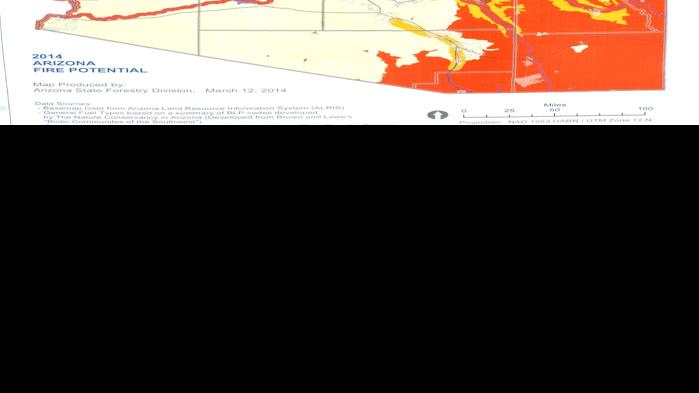 Arizona fire danger map | | azdailysun.com