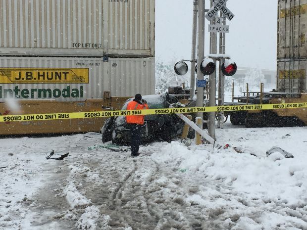 One injured in train-car collision