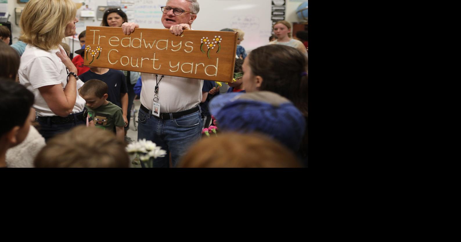 Sechrist Elementary celebrates retiring teacher with courtyard ...