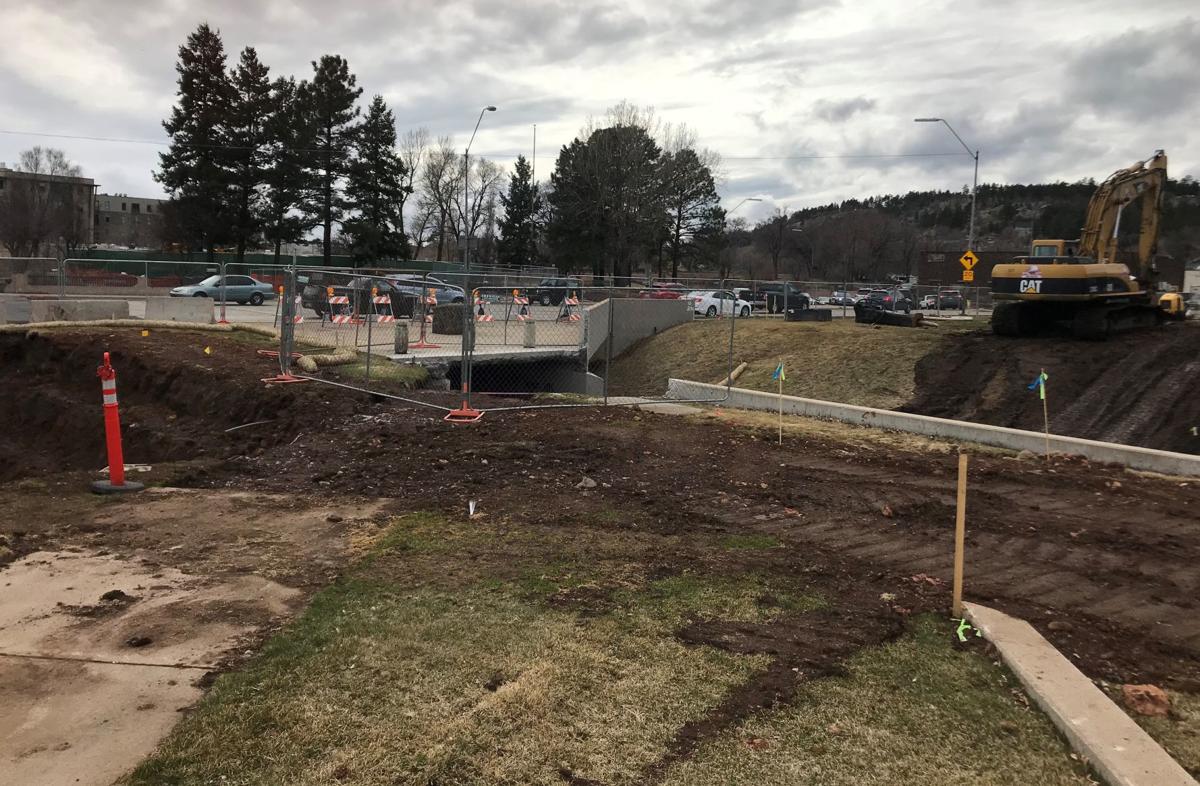 Route 66 by city hall reduced to two lanes as construction continues