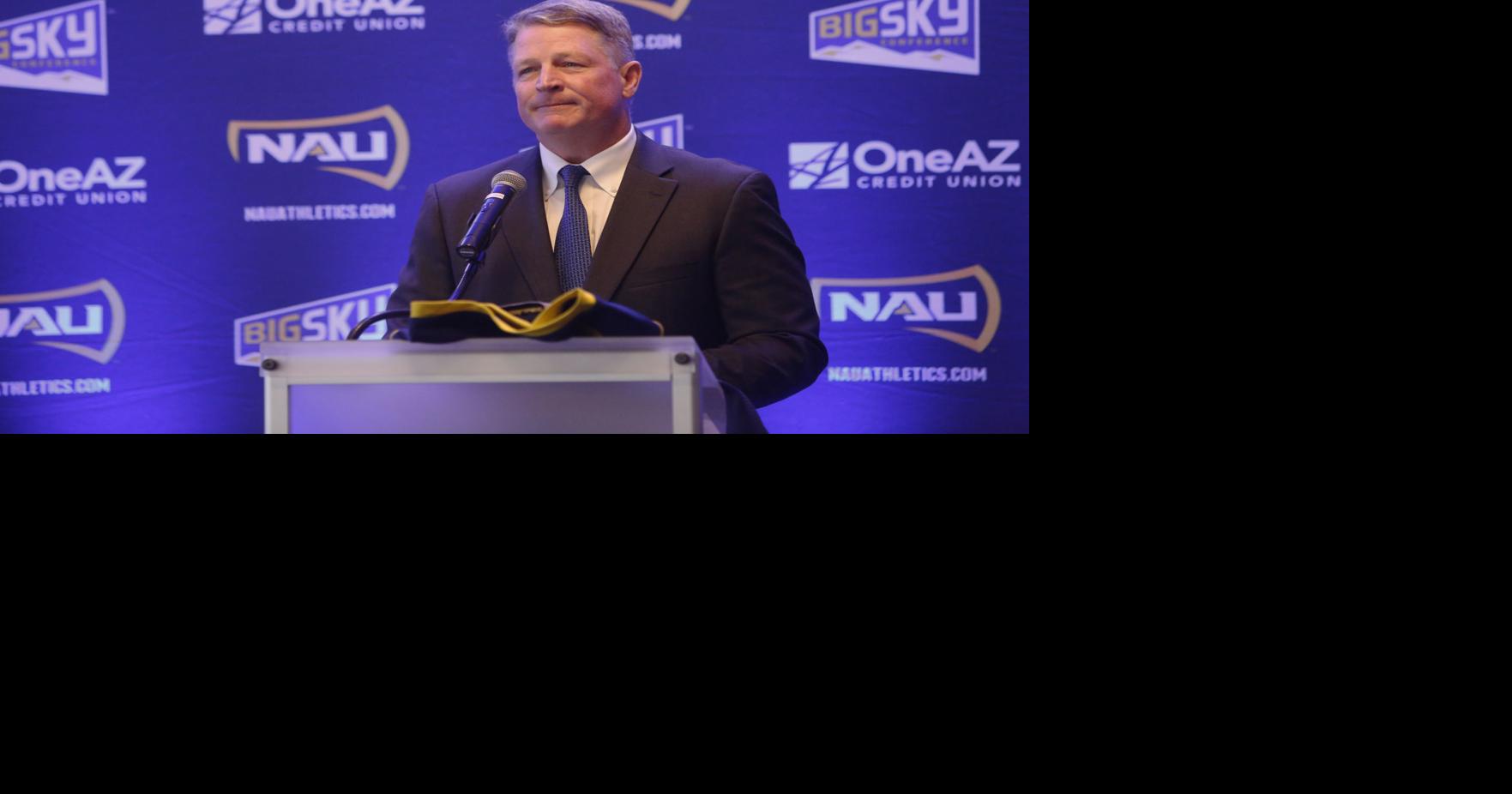 New NAU football coach emotional in introductory press conference ...