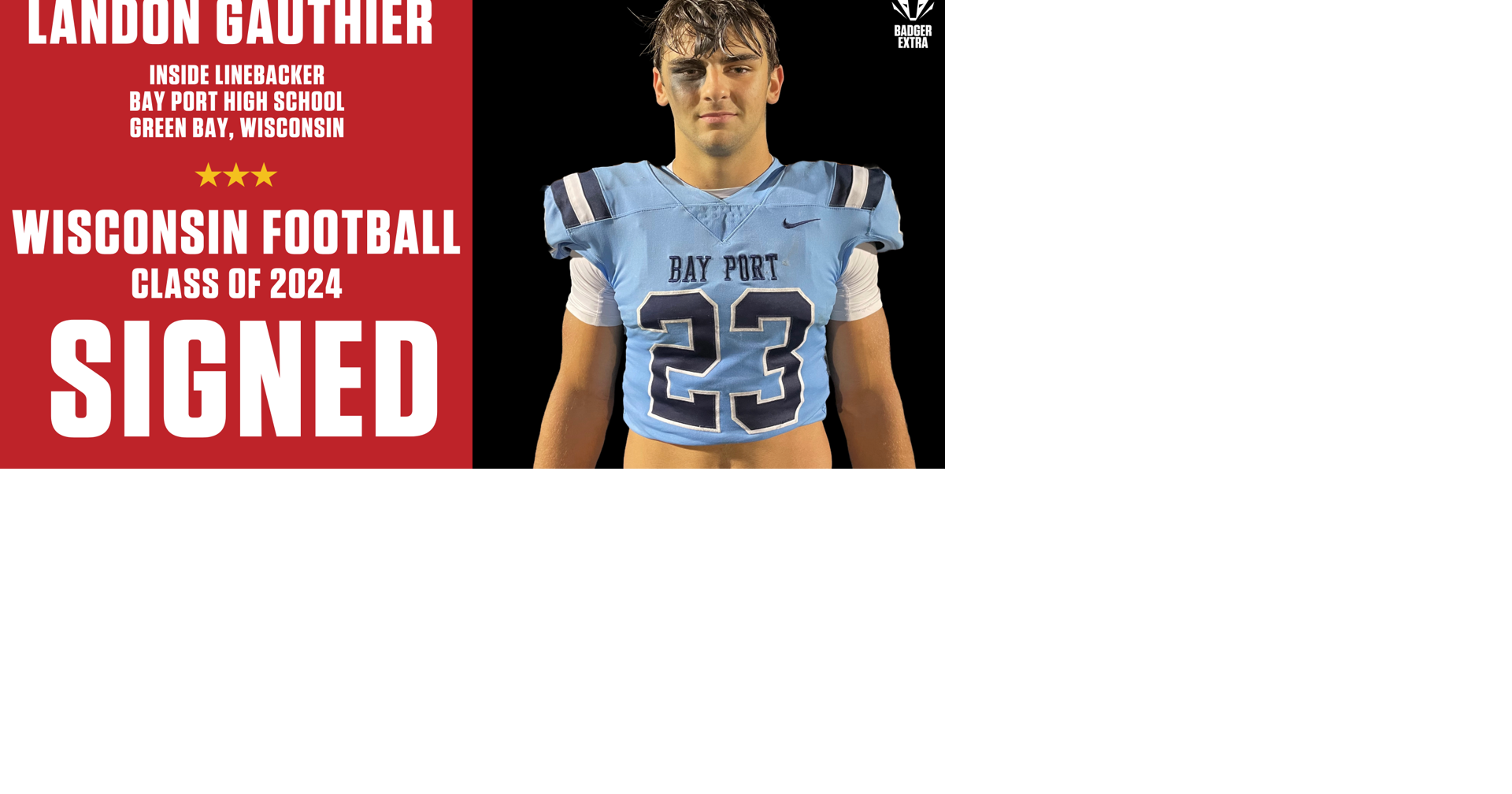 Bay Port's Landon Gauthier signs with Wisconsin football