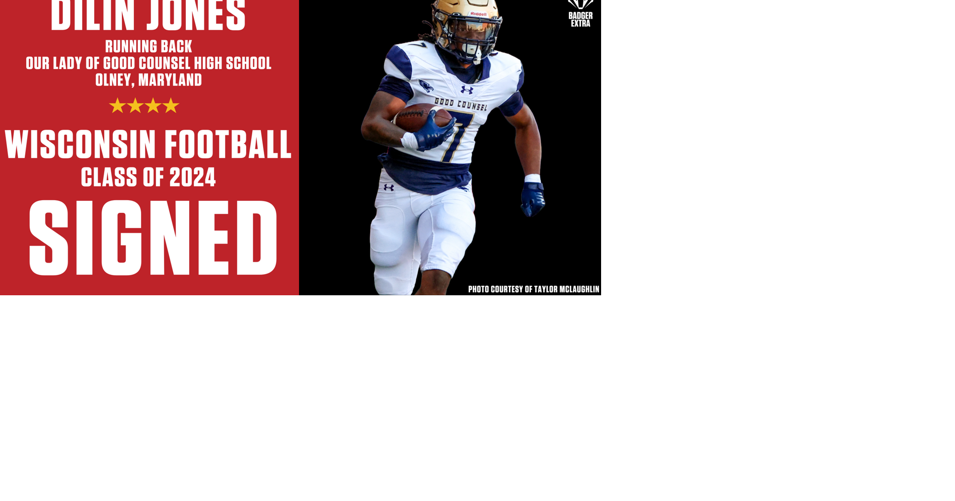 Running back Dilin Jones signs as Wisconsin football