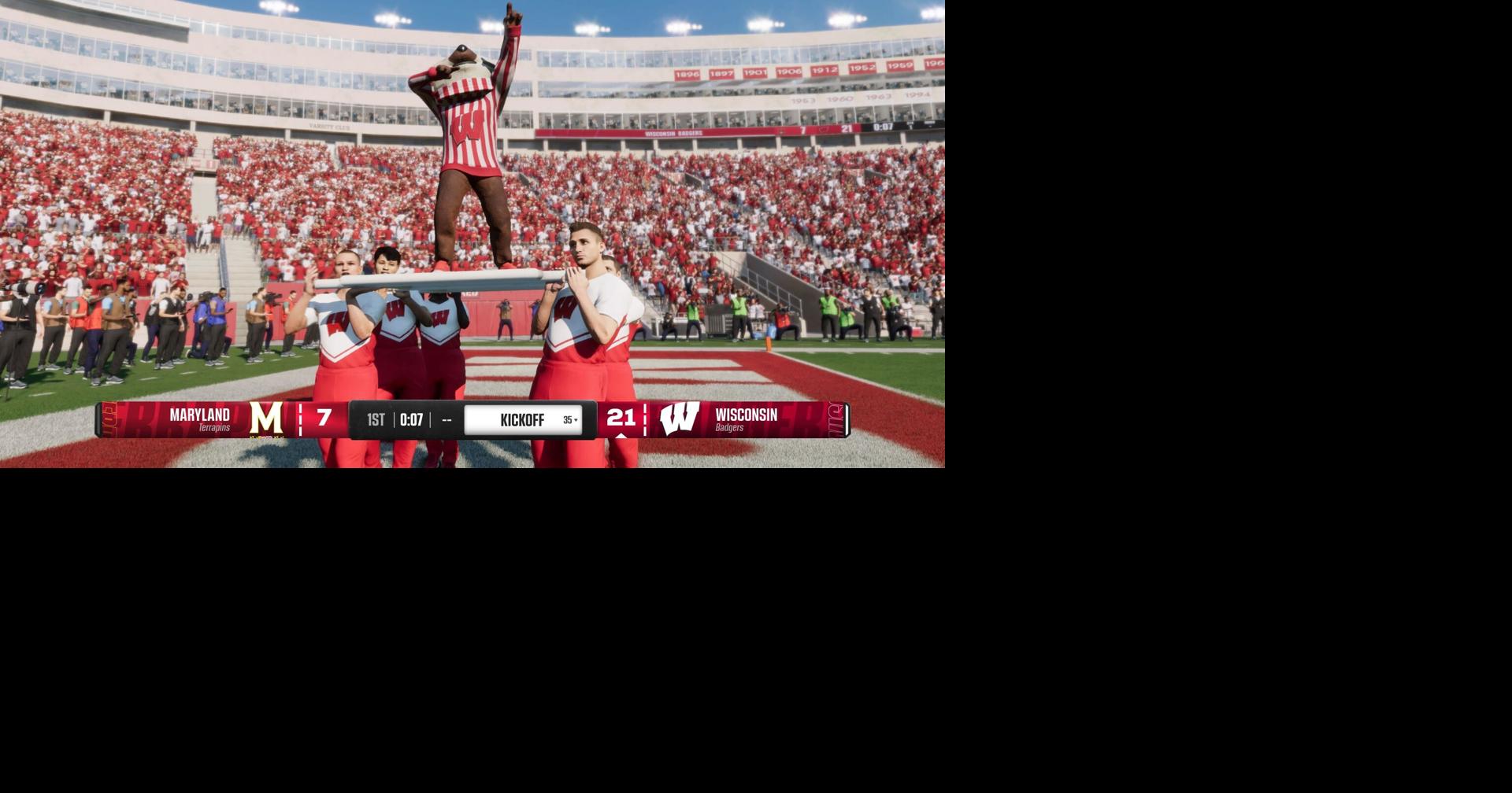 EA Sports College Football 25: Playing as Wisconsin football