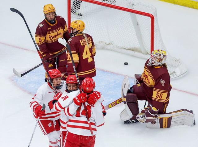 Wisconsin women's hockey routs rival, clinches WCHA title