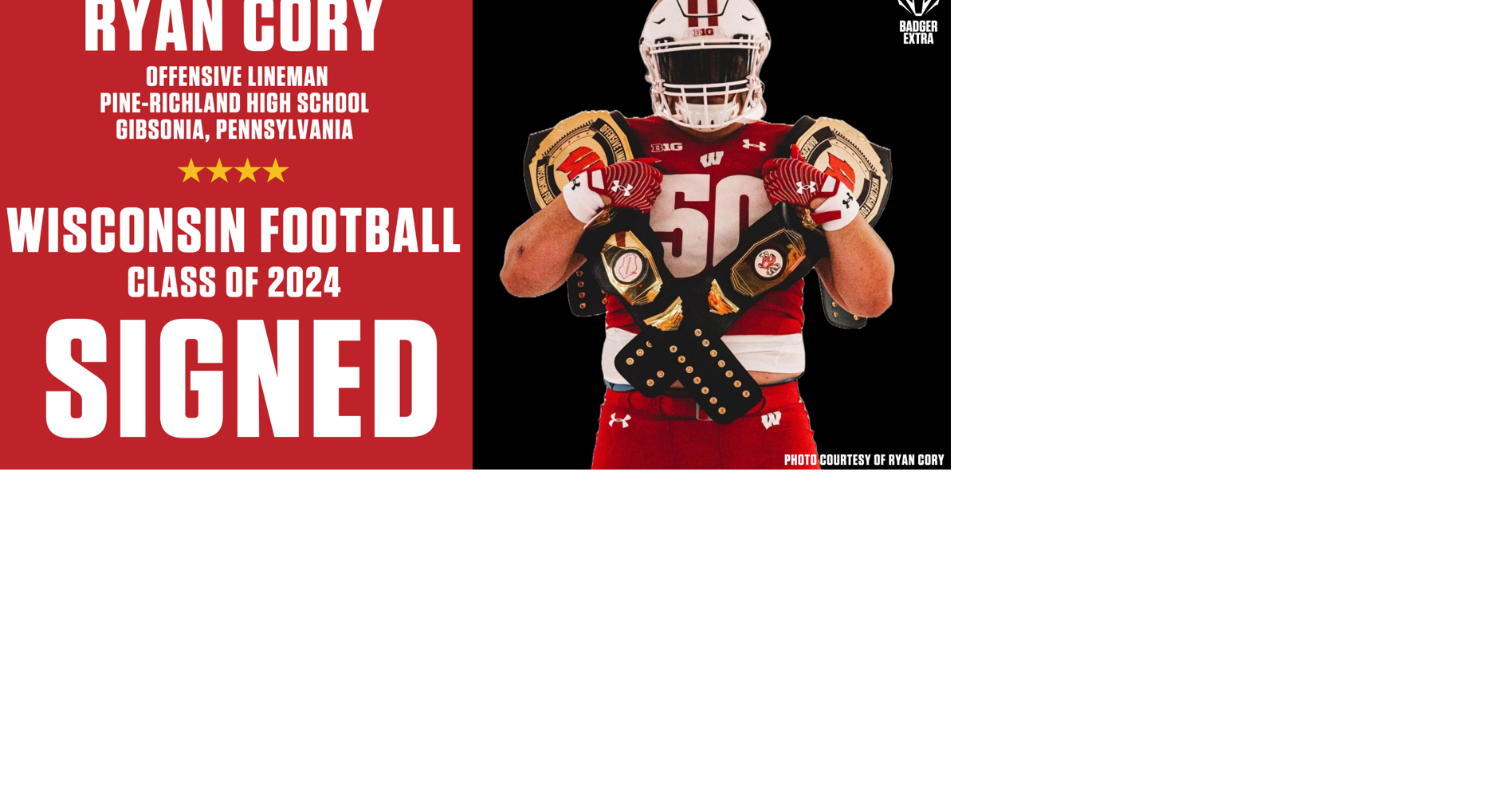 Offensive lineman Ryan Cory signs with Wisconsin football