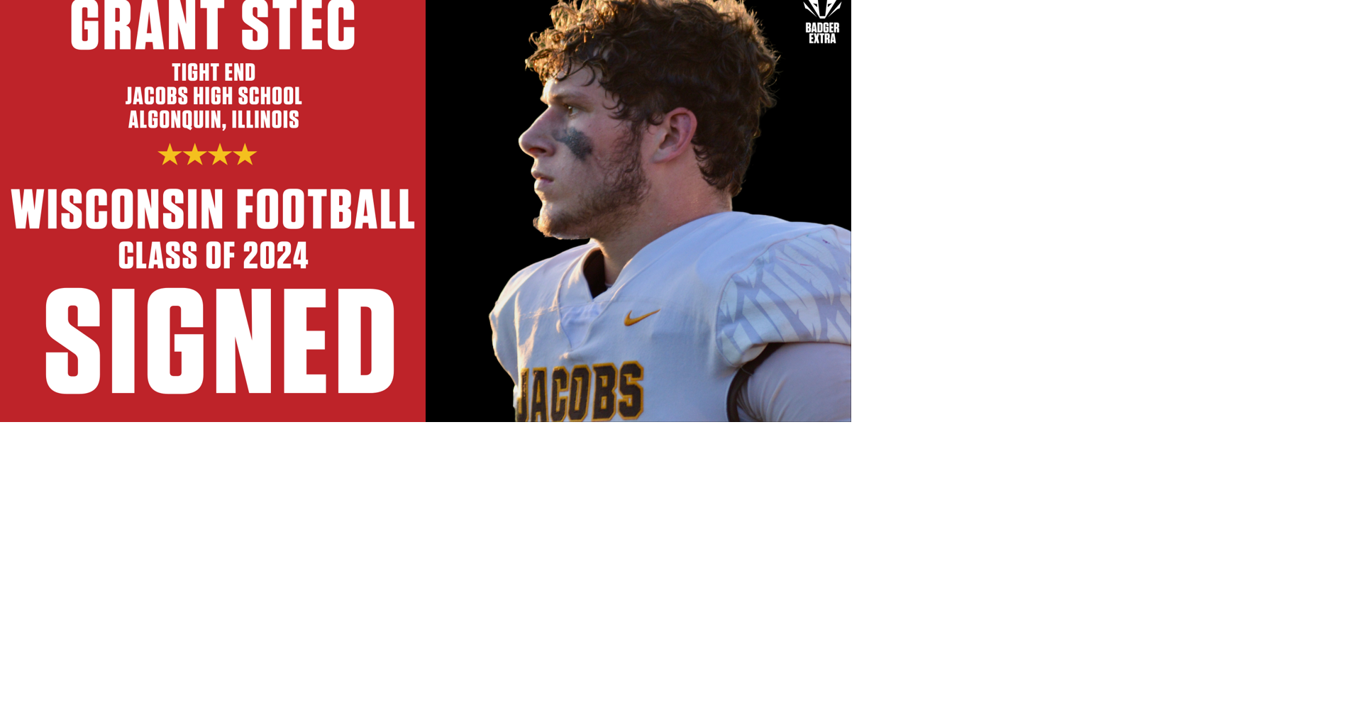 Tight end Grant Stec signs with Wisconsin football