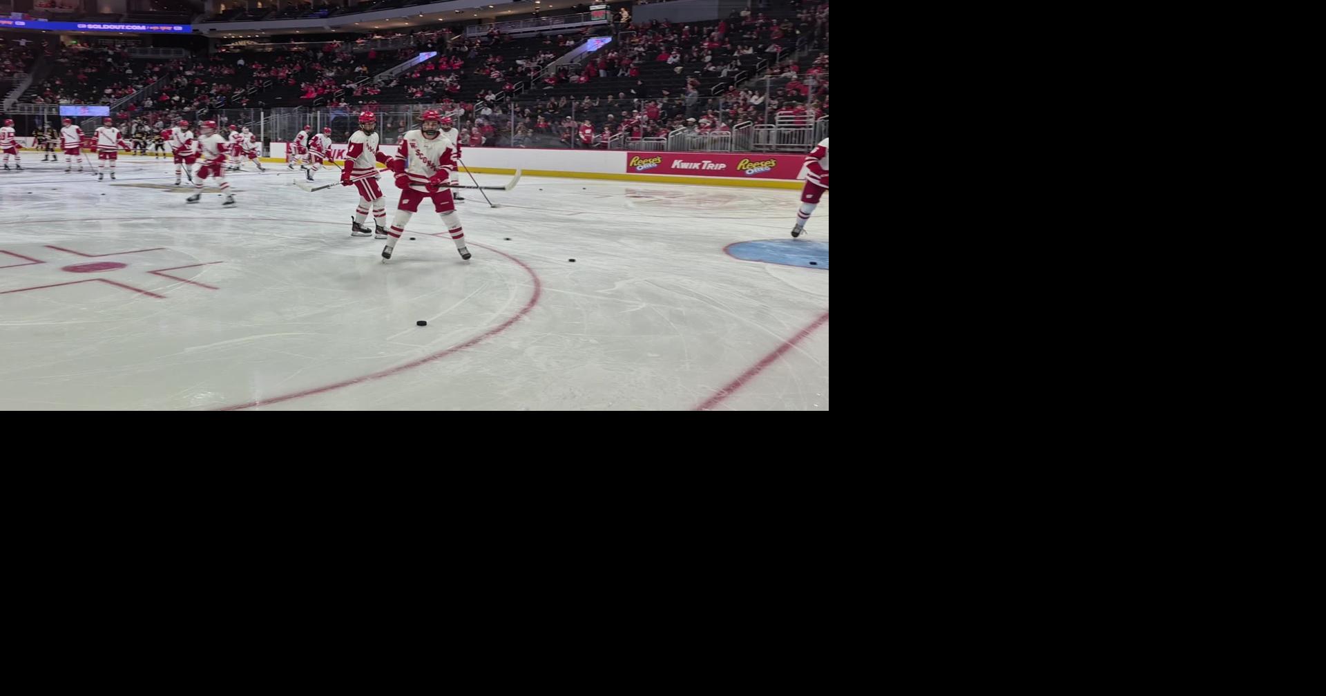 Wisconsin men's hockey warms up before playing Western Michigan for the ...